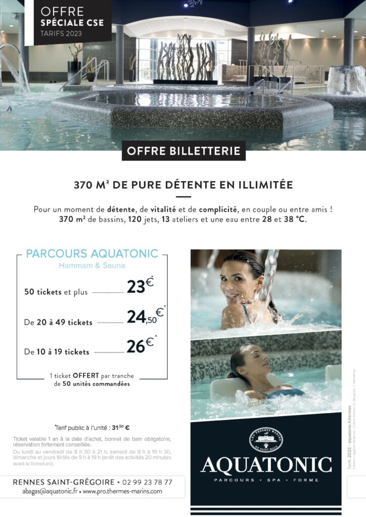 Entrée Aquatonic Rennes - Thermes Marins de St-Malo : Offres pro