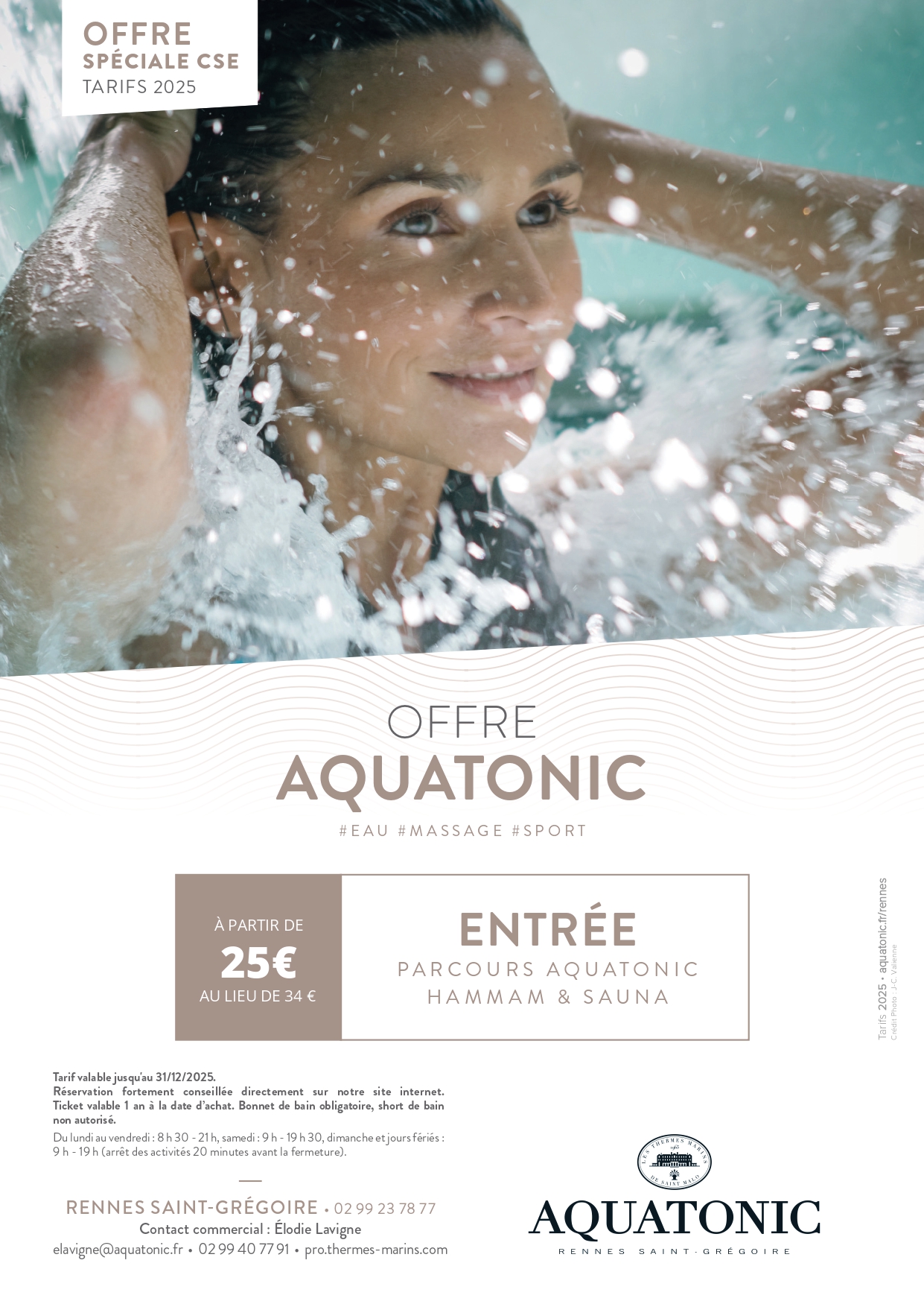 Entrée Aquatonic Rennes - Thermes Marins de St-Malo : Offres pro